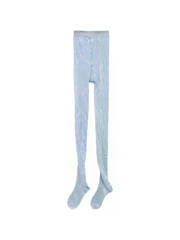 JULIE KEGELS Damask-pattern Tights - Blue