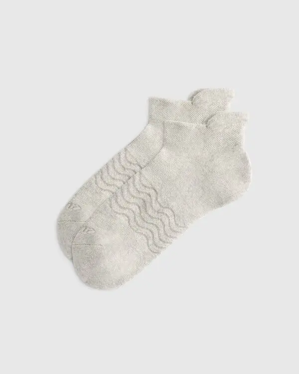 Quince Everyday Cotton Solid Ankle Sock - Grey