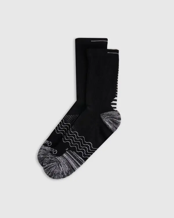 Quince Performance Running Crew Sock - Black