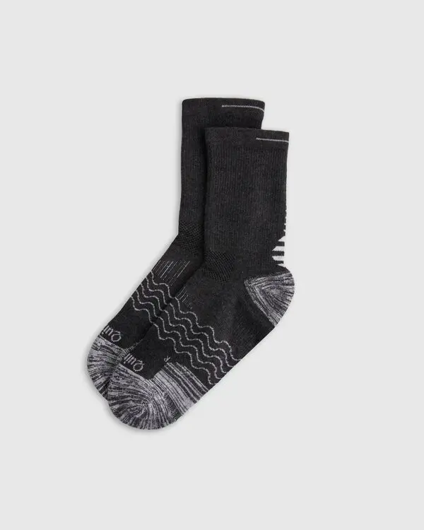 Quince Performance Running Crew Sock - Grey
