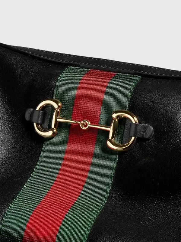 Gucci Horsebit Web Calfskin Leather Mini Crossbody Bag With Horsebit Detail - Black