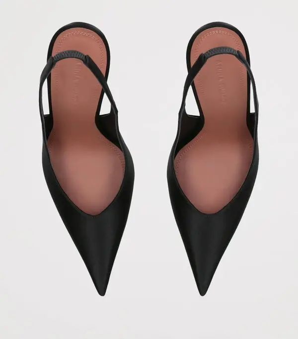 Amina Muaddi Satin Anok Slingback Pumps 105