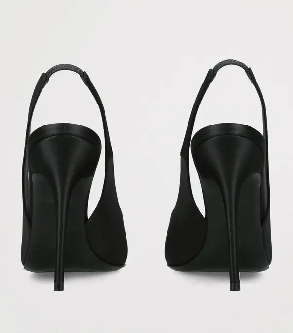 Amina Muaddi Satin Anok Slingback Pumps 105