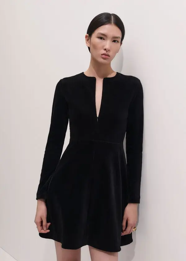 ME+EM Cord Velour Short Dress