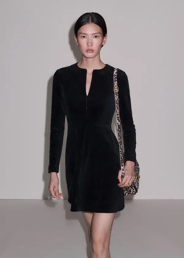 ME+EM Cord Velour Short Dress