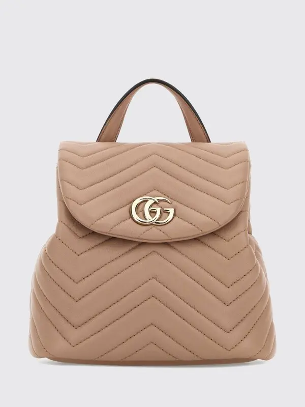 Gucci Gg Marmont Chevron Quilted Nappa Backpack - Cream