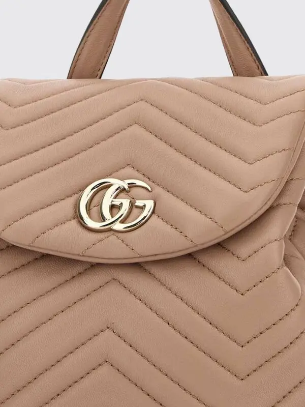 Gucci Gg Marmont Chevron Quilted Nappa Backpack - Cream