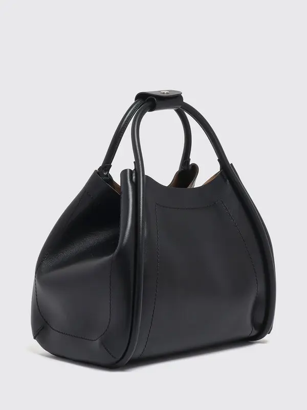 Max Mara Marins Smooth Leather Handbag With Double Handle - Black