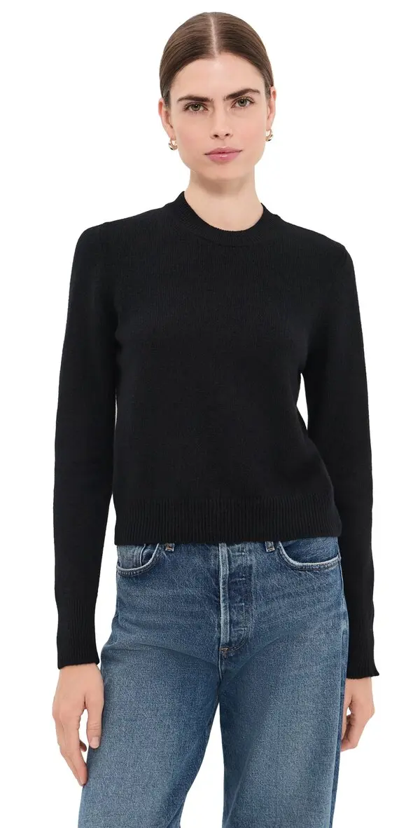 Daughter The Sligo Shrunken Crewneck Wool Pullover - Black