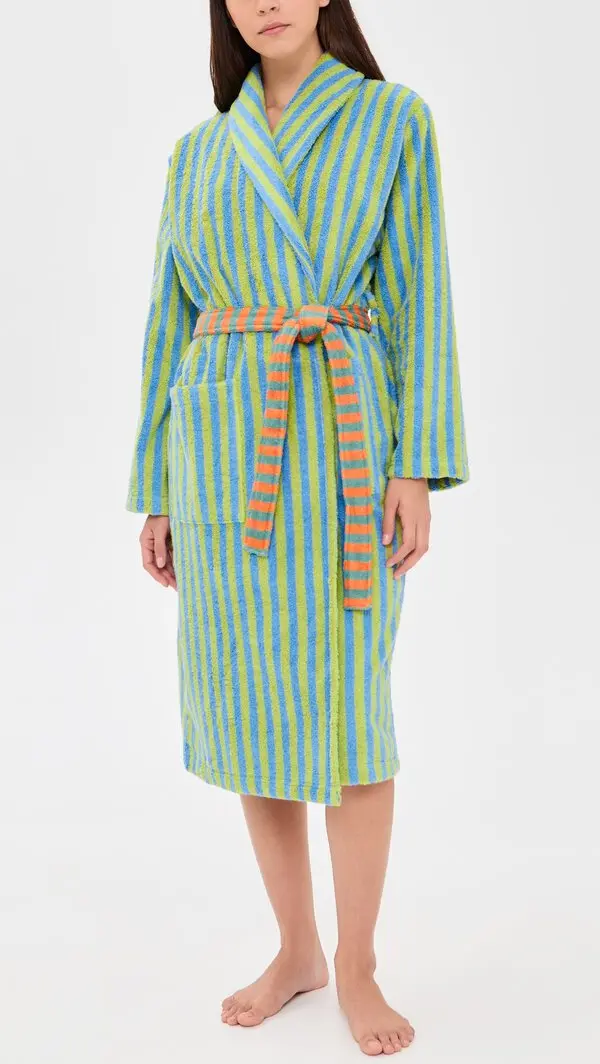 DUSEN DUSEN Terry Cotton Bathrobe - Grasshopper