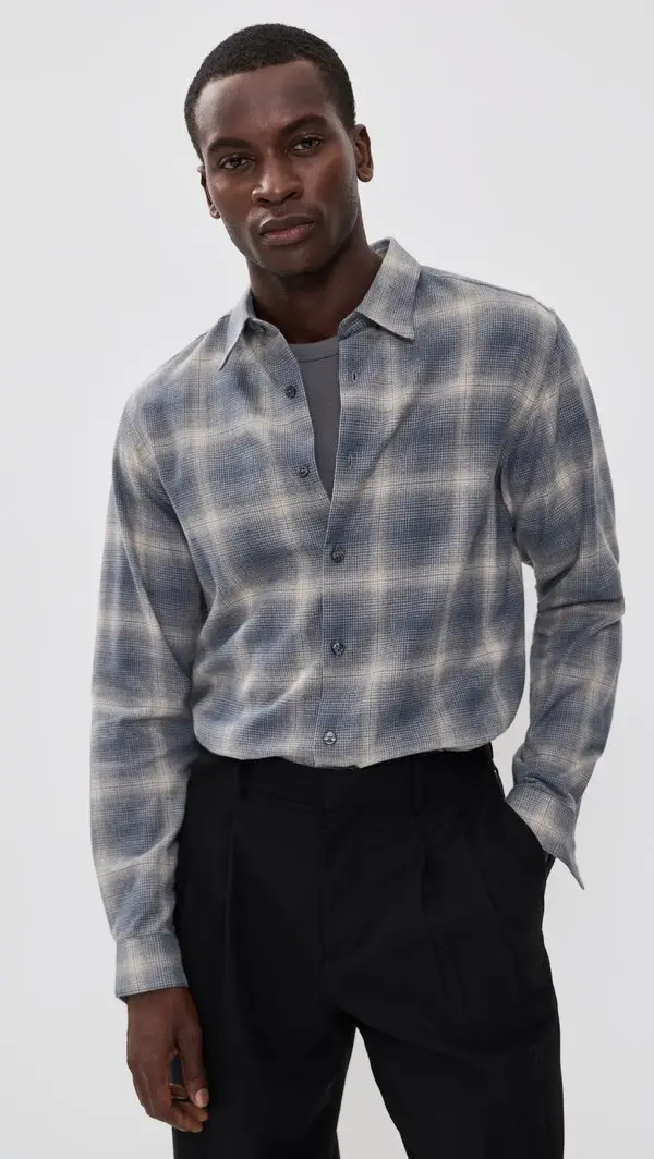 Theory Faded Plaid Irving Shirt