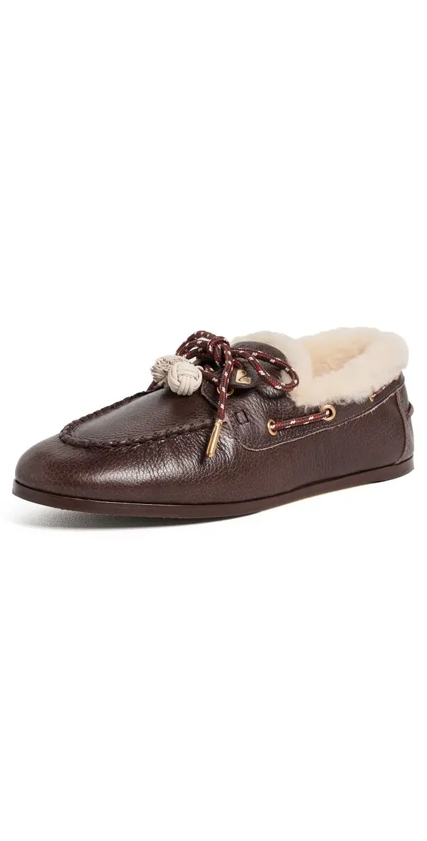 Larroude Cyprus Shearling Boat Shoes