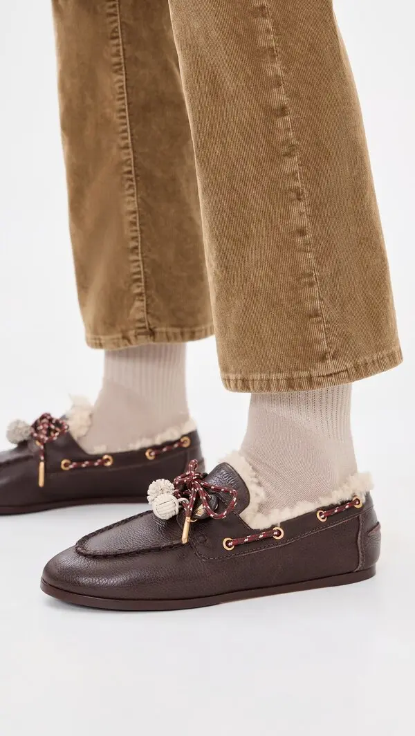 Larroude Cyprus Shearling Boat Shoes