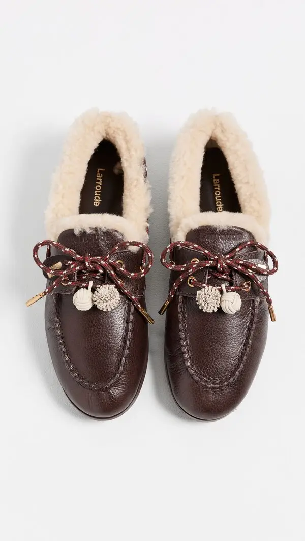 Larroude Cyprus Shearling Boat Shoes