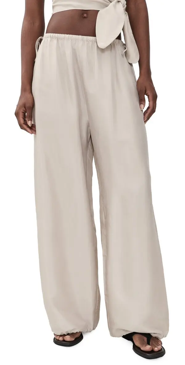 ST. AGNI Silk Adjustable Balloon Pants - Soft Ash