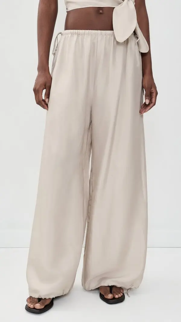 ST. AGNI Silk Adjustable Balloon Pants - Soft Ash