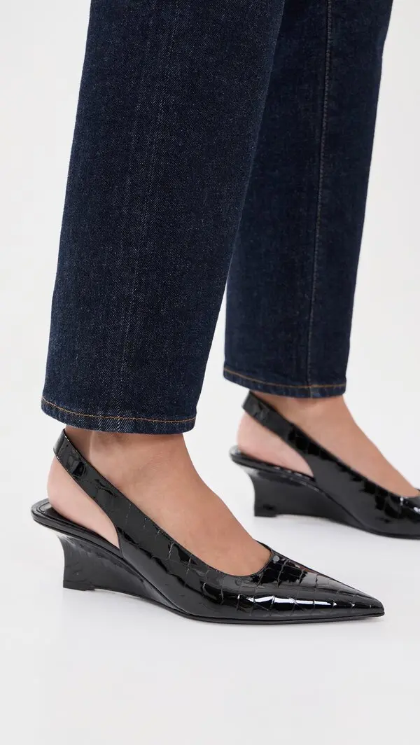 STUART WEITZMAN Vinnie Sling Wedge Heels 50