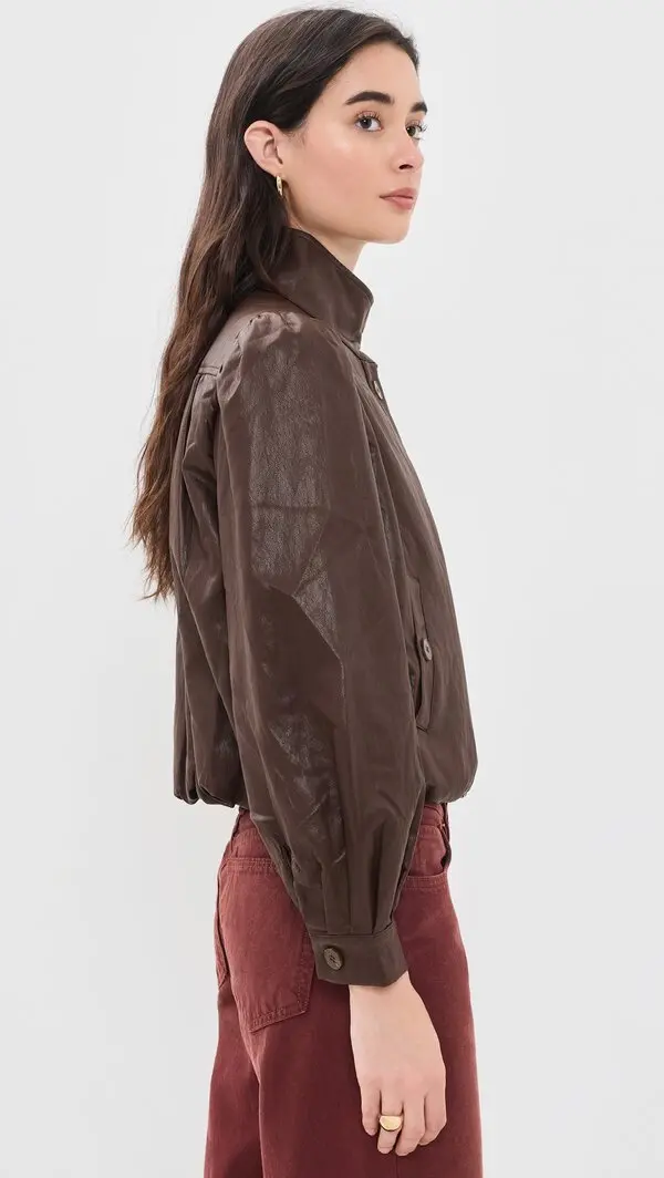 Astr The Label Estero Faux Leather Jacket - Brown