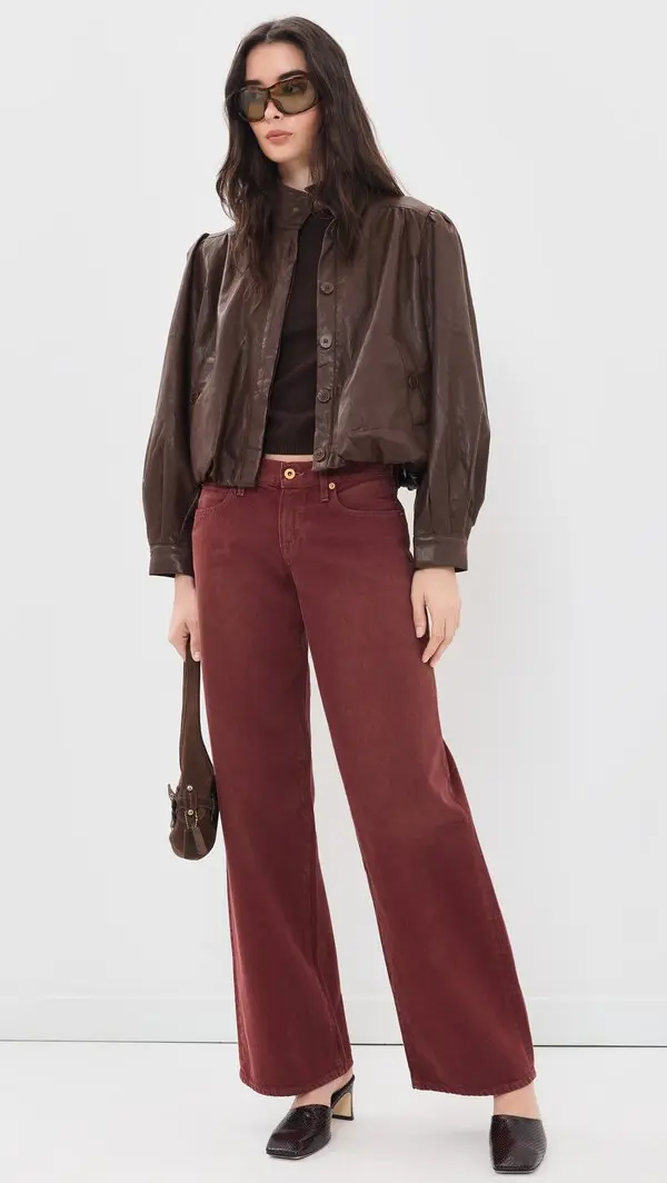 Astr The Label Estero Faux Leather Jacket - Brown