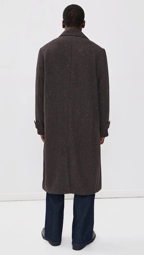 LES DEUX Herringbone Wool Coat