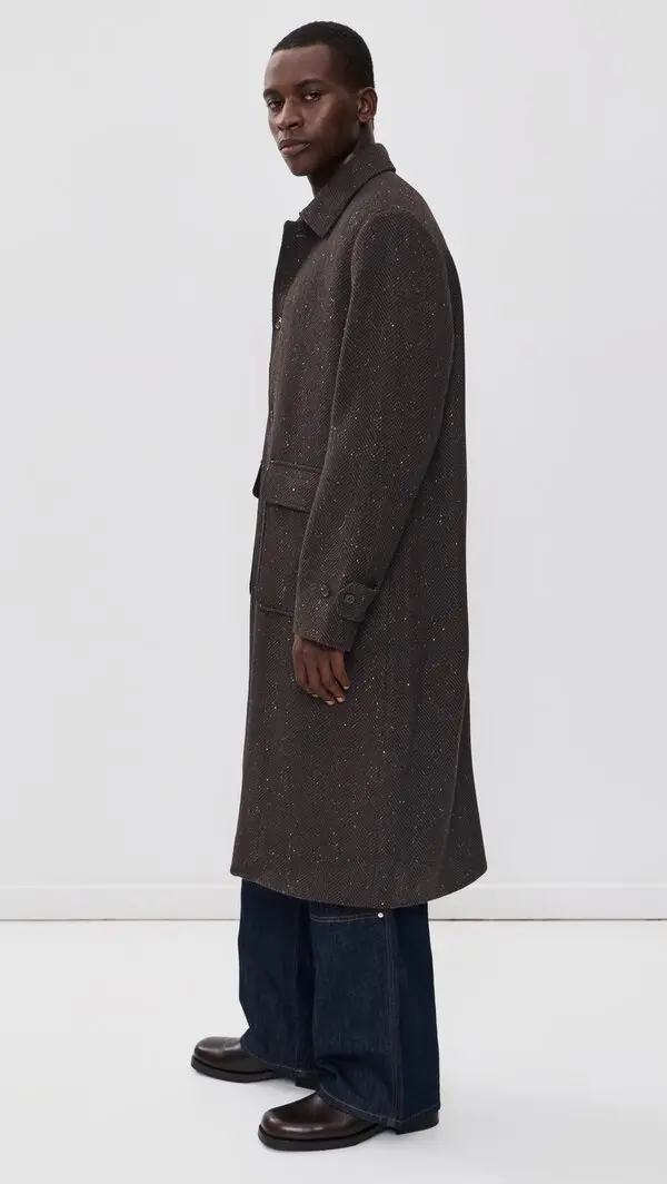 LES DEUX Herringbone Wool Coat