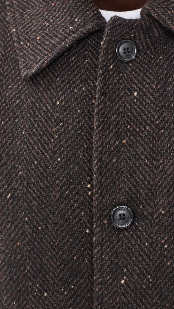 LES DEUX Herringbone Wool Coat