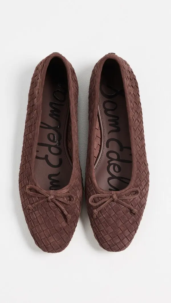 Sam Edelman Ruthie Suede Flats - Java Brown Se
