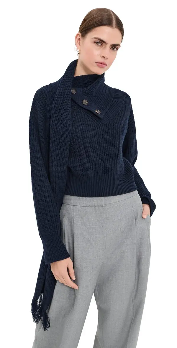 FRENKEN Line Scarf Wool Cash Knitted Sweater