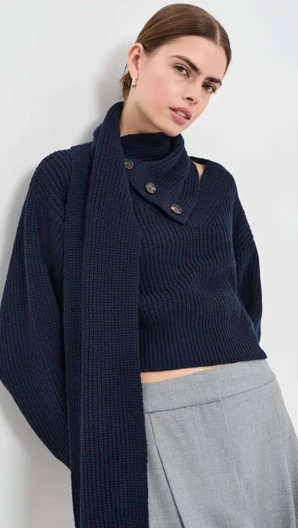 FRENKEN Line Scarf Wool Cash Knitted Sweater