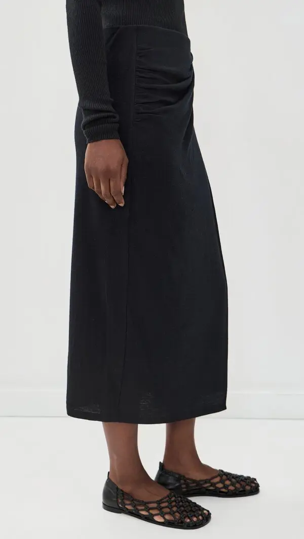 Vince Waist Draped Midi Skirt