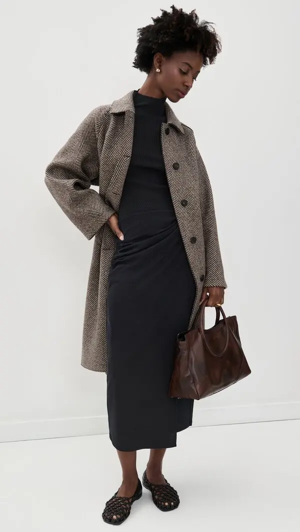 Vince Waist Draped Midi Skirt
