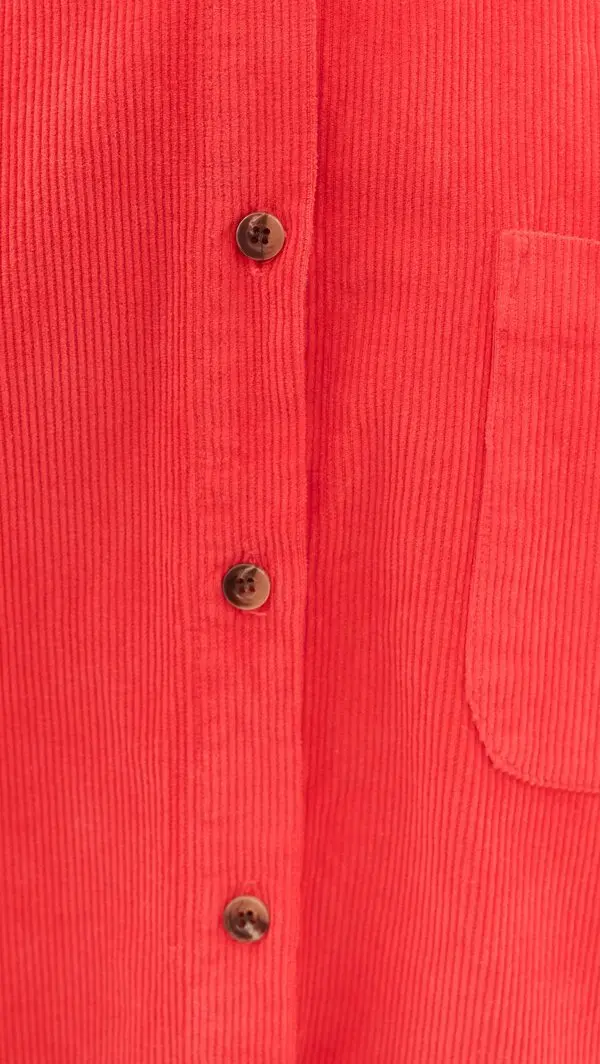LE BOP Winnie Corduroy Button Down Shirt - Red