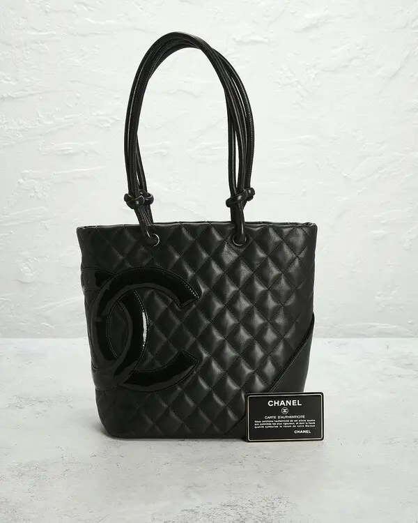 FWRD RENEW Chanel Lambskin Medium Cambon Tote Bag - Black