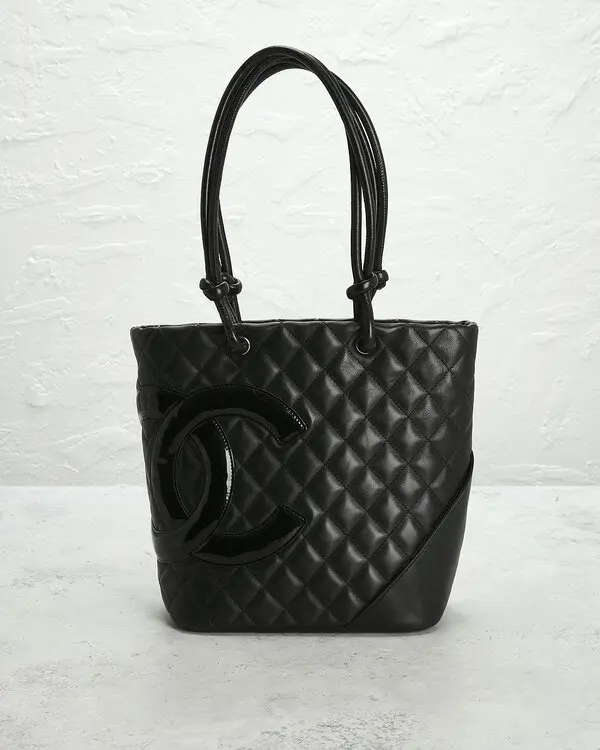 FWRD RENEW Chanel Lambskin Medium Cambon Tote Bag - Black