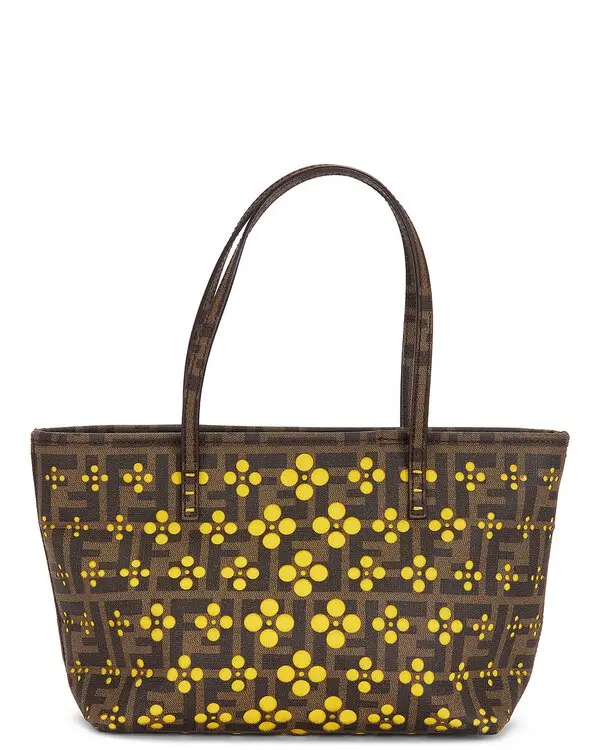 FWRD RENEW Fendi Zucca Flower-perforated Roll Tote