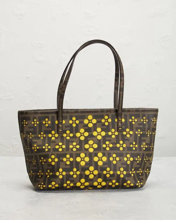 FWRD RENEW Fendi Zucca Flower-perforated Roll Tote