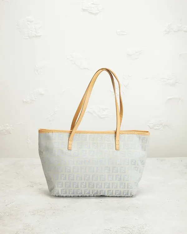 FWRD RENEW Fendi Zucchino Roll Tote Bag - Blue