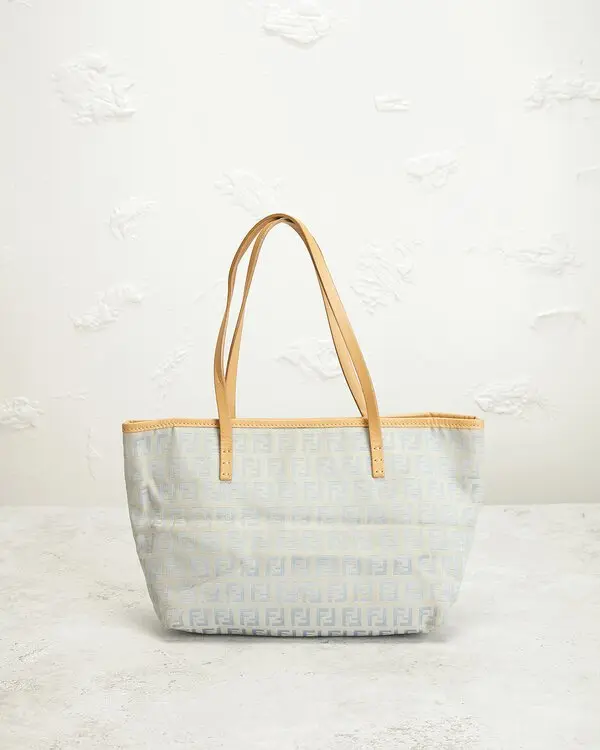 FWRD RENEW Fendi Zucchino Roll Tote Bag - Blue