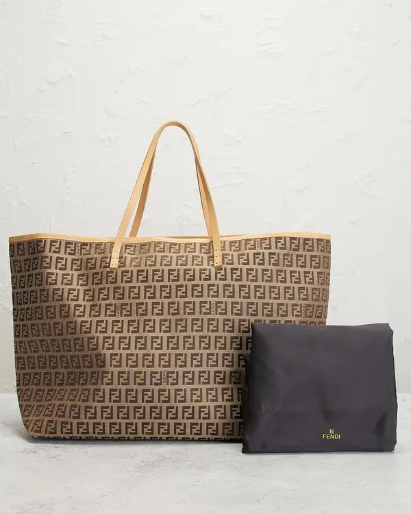 FWRD RENEW Fendi Zucchino Roll Tote Bag