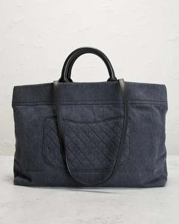 FWRD RENEW Chanel Denim Tote Bag - Blue
