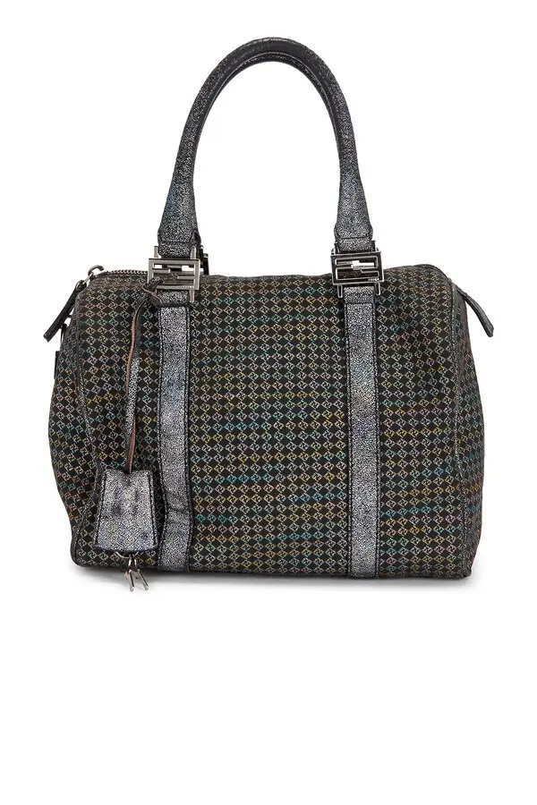 Fendi Bauletto Boston Bag In Grey - Gray