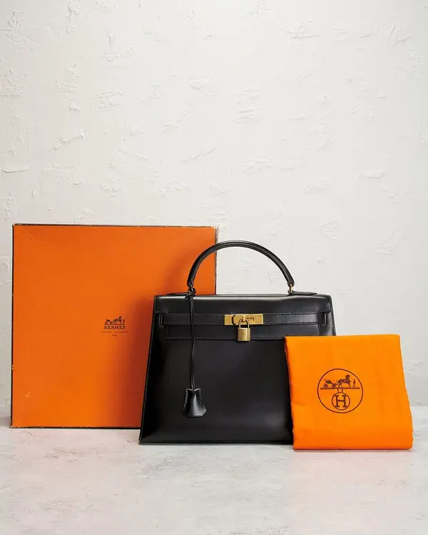 FWRD RENEW Hermes Box Kelly 32 Sellier Handbag