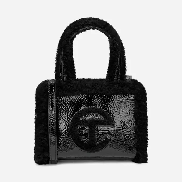 UGG X Telfar Small Shopper Crinkle Leather/sheepskin Handbags - Black