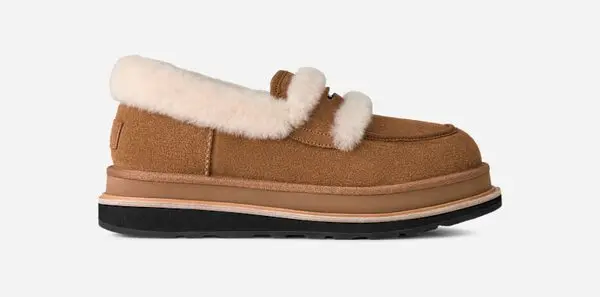 UGG Sacai Loafer Suede Shoes - Chestnut