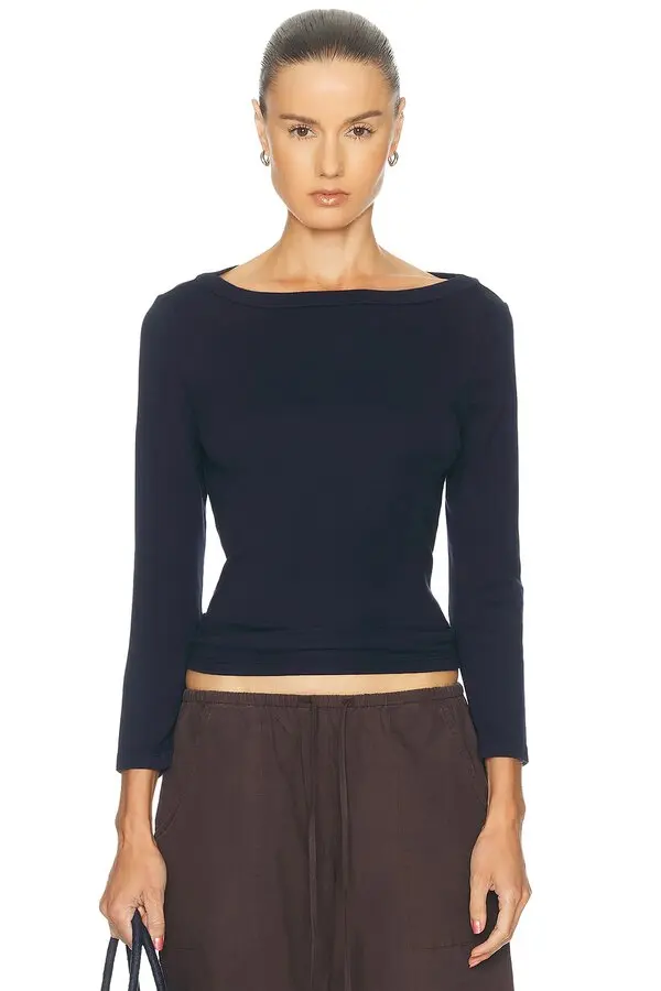 Donni. The Baby Rib Boatneck Top