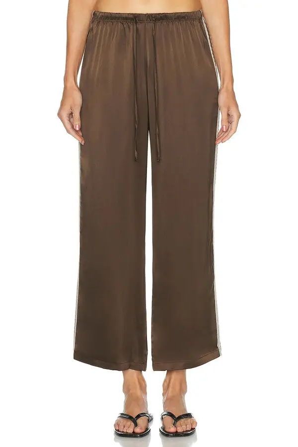 Donni. The Silk Lace Stripe Crop Pant