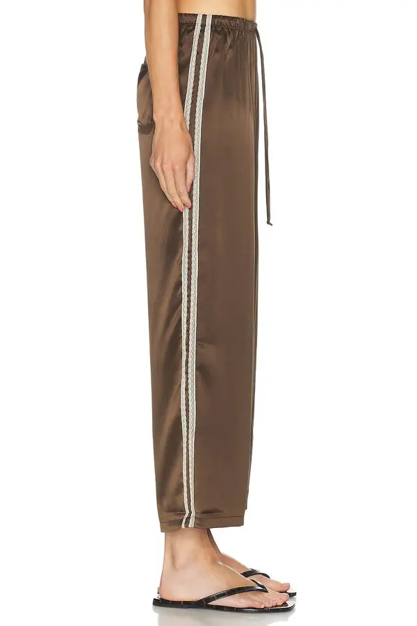 Donni. The Silk Lace Stripe Crop Pant