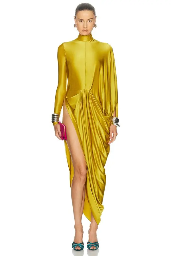 Burc Akyol Satin Vestale Dress