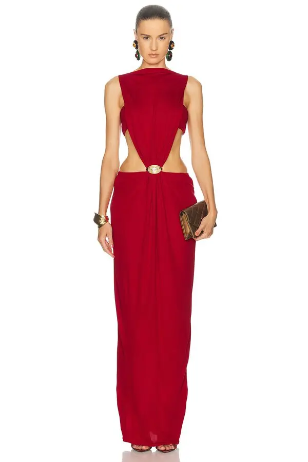 Casablanca Jersey Cut Out Maxi Dress
