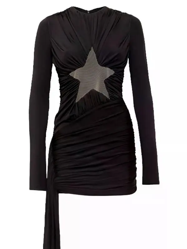 David Koma Star-cutout Ruched Mini Dress